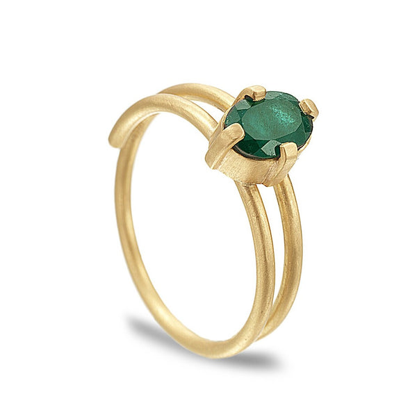 Emerald Spiral Ring | Eli Halili